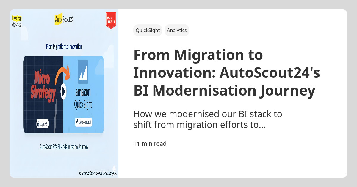 From Migration to Innovation: AutoScout24's BI Modernisation Journey